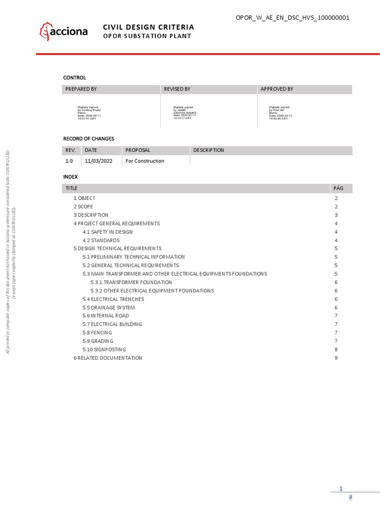 OPOR - W - AE - EN - DSC - HVS - 100000001 Civil Design Criteria | PDF ...