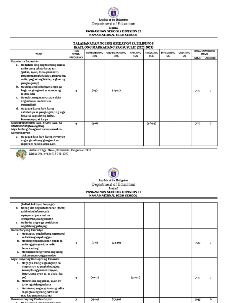 TOS - 3rd - Quarter | PDF