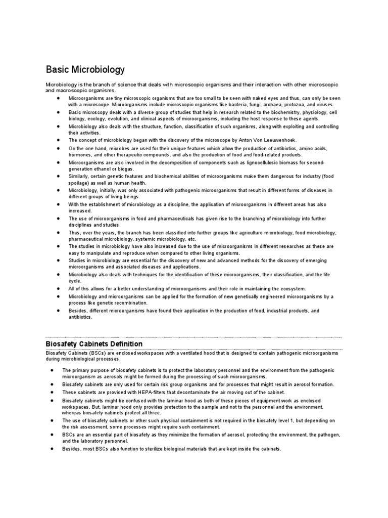 Basic Microbiology | PDF