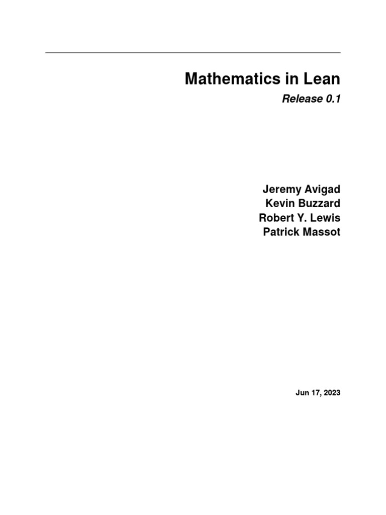Mathematics In Lean Download Free Pdf Ring Mathematics Numbers