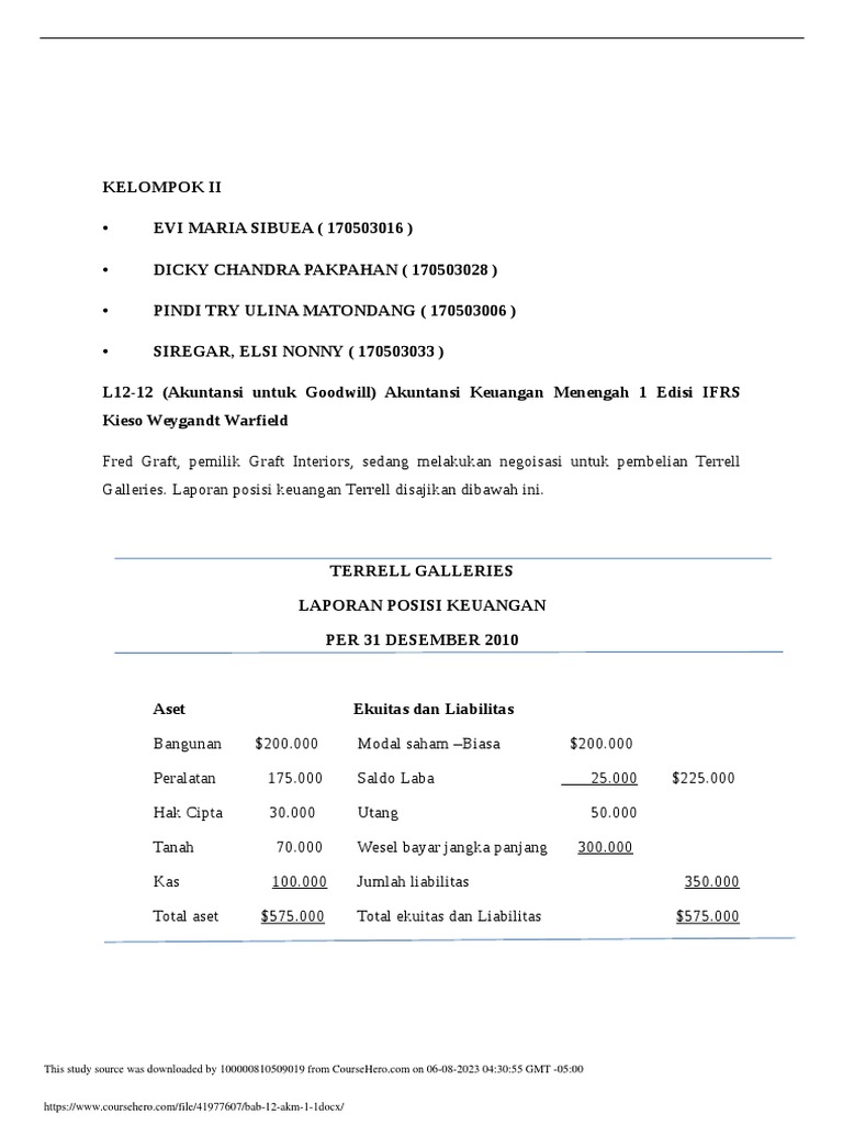 Solusi Akuntansi Bab 12 IFRS | PDF