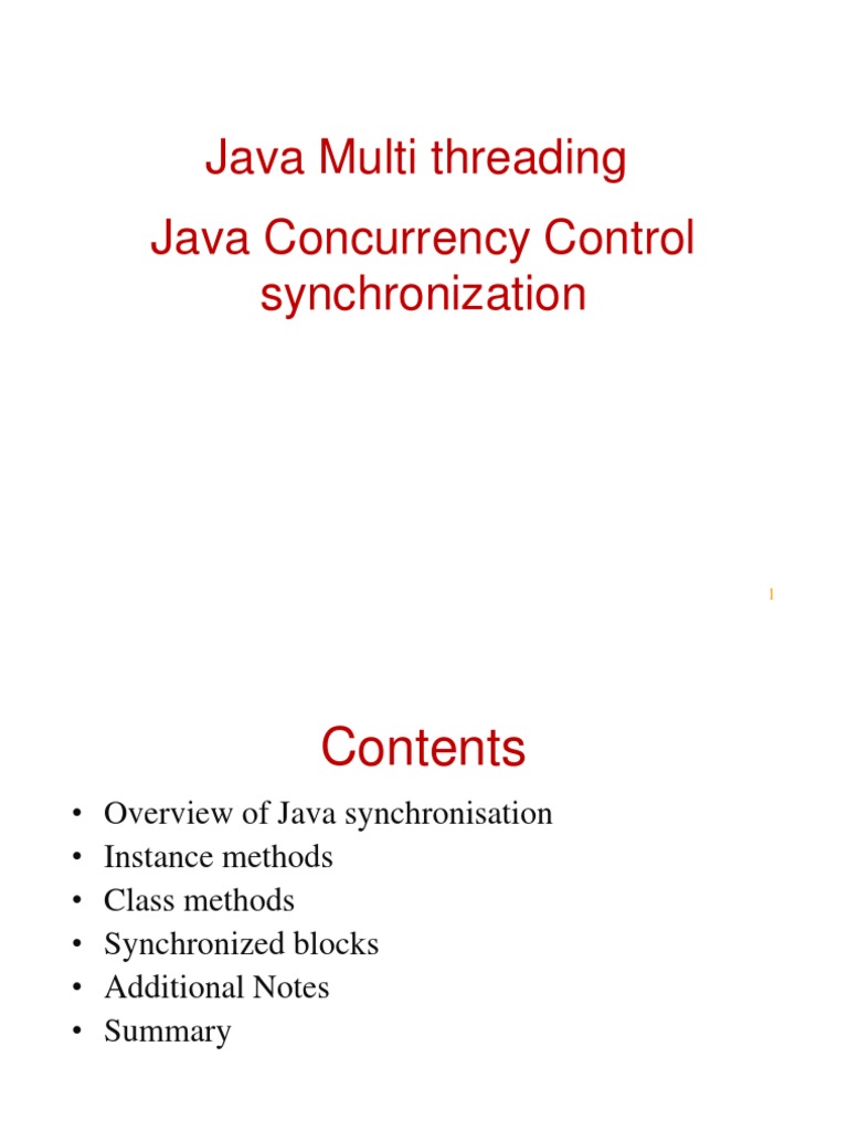 Java Concurrency Control Synchronization Pdf Software Development Computer Science
