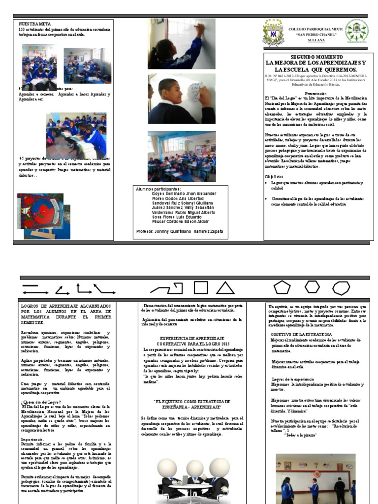 Triptico Dia Del Logro para El Aprendizaje | PDF | Aprendizaje | Enseñando