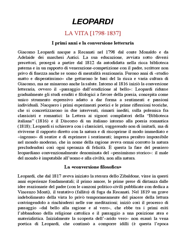 Giacomo Leopardi | PDF