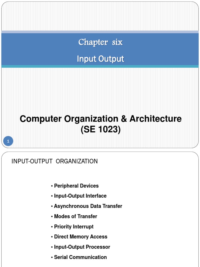 CH 8 Input-Output | PDF | Input/Output | Computer Data Storage