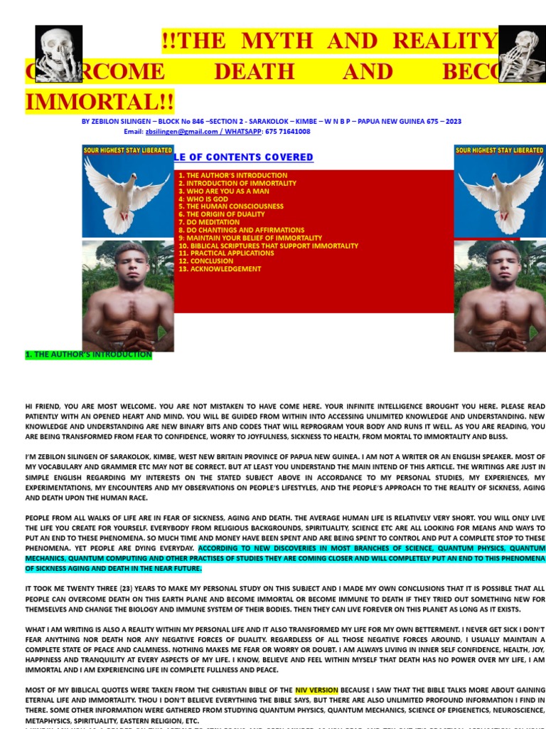 The Myth and Reality To Overcome Death and Become Immortal 01 | PDF ...