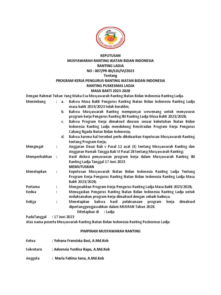 6.program Kerja Pengurus Ranting | PDF