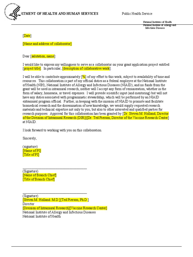 Letter of Collaboration Template | PDF