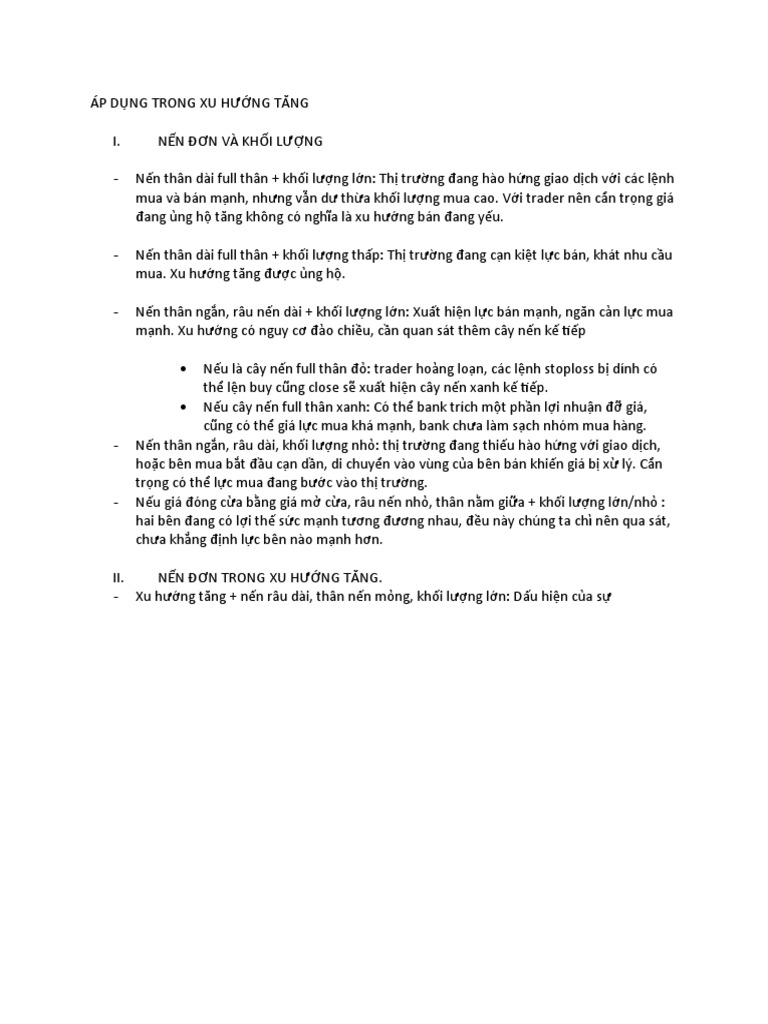 Áp Dụng Trong Xu Hướng Tăng | PDF