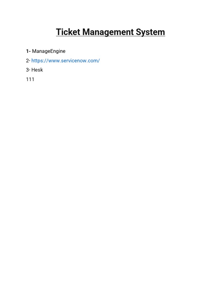 Ticket Management System | PDF
