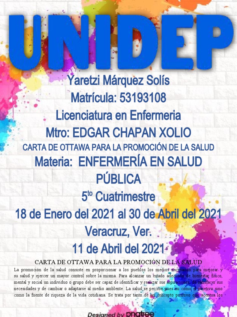 ENFERMERIA EN SALUD PUBLICA CARTA DE OTTAWA PARA LA PROMOCIÓN DE LA ...