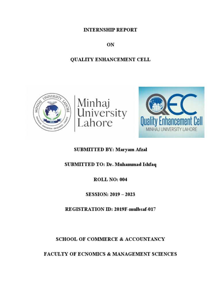 Internship Report on Quality Enhancement Cell | PDF | Computer Security ...