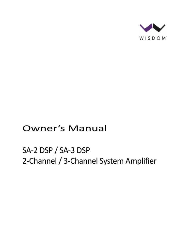 Sa 2 DSP Sa 3 DSP Owners Manual v1 | PDF