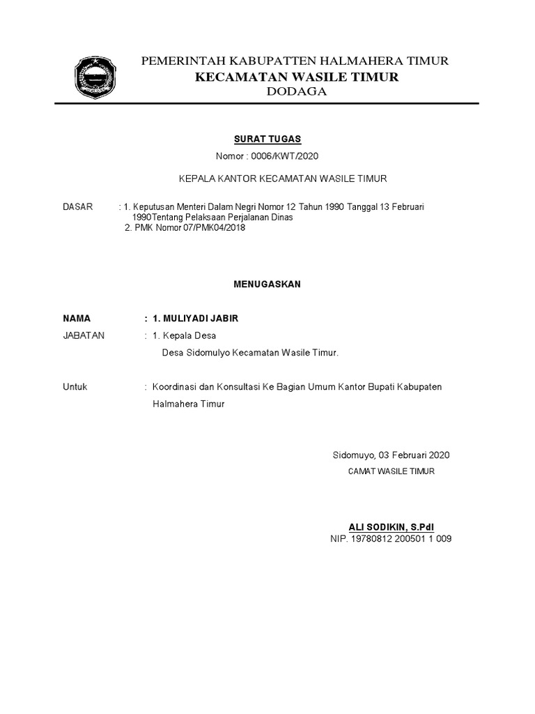 Contoh SPPD Kades | PDF