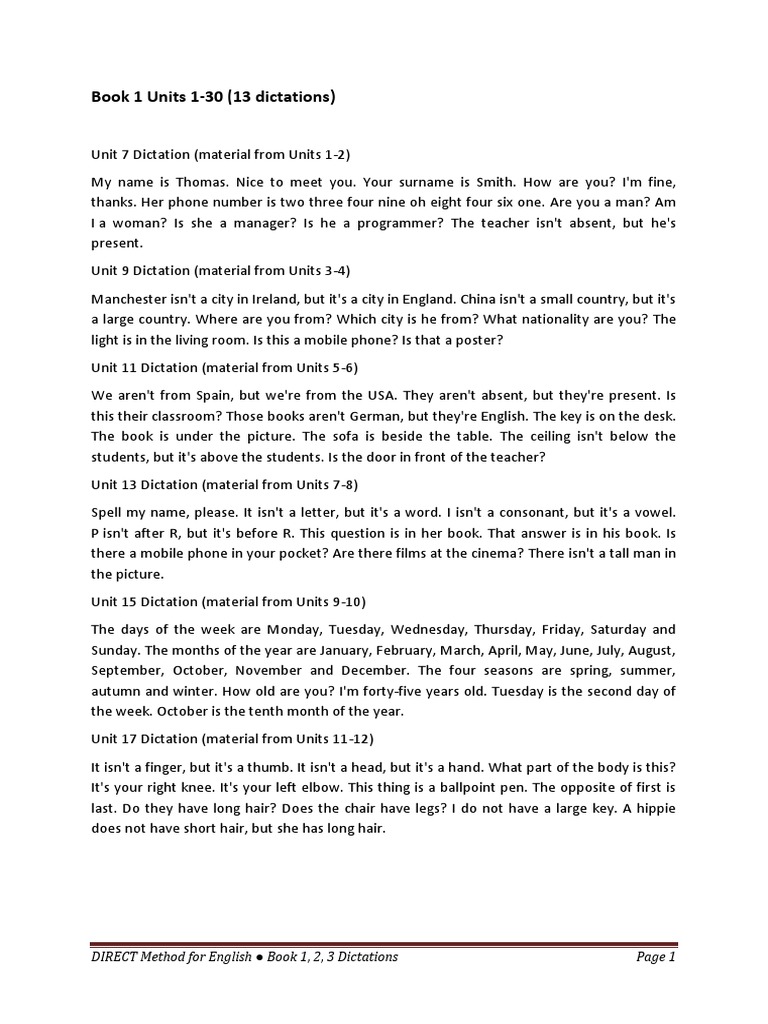 Books 1 2 3 Dictations | PDF