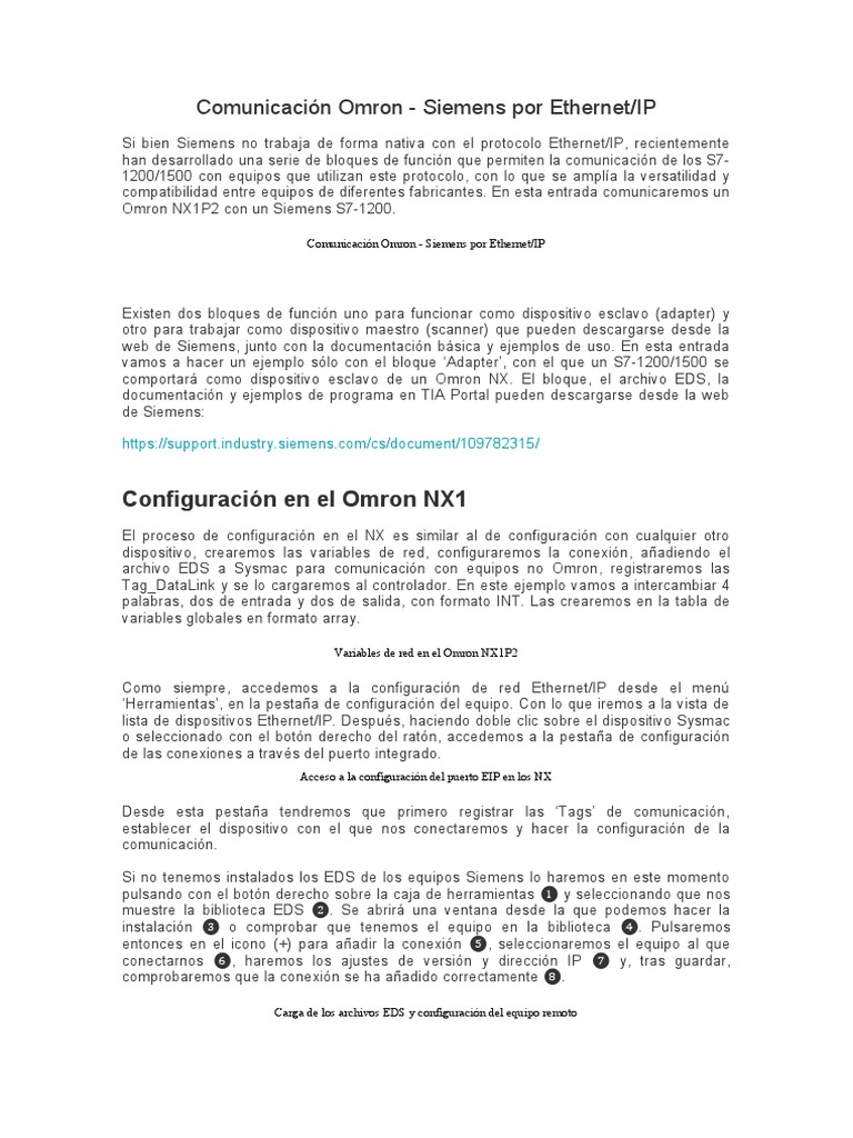 Comunicación Omron - Siemens Ethernet | PDF | Informática | Software
