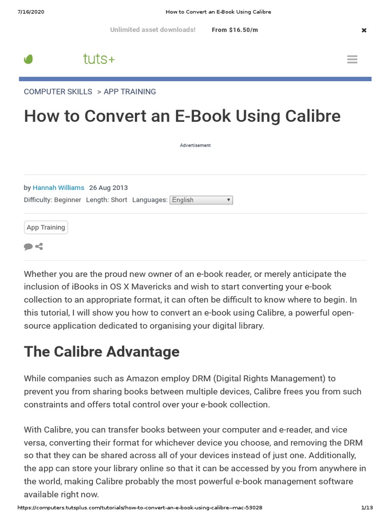 How To Convert An Ebook Using Calibre | PDF | Digital Technology ...
