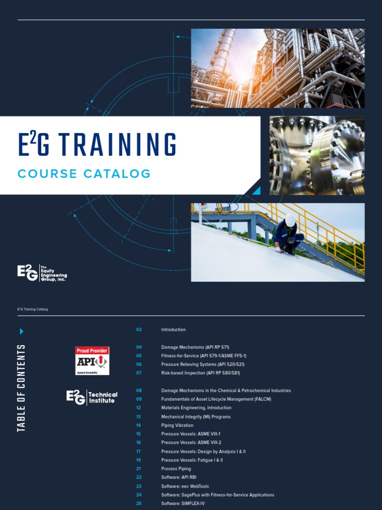 E2G Training Catalog 2023 | PDF | Oil Refinery | Corrosion