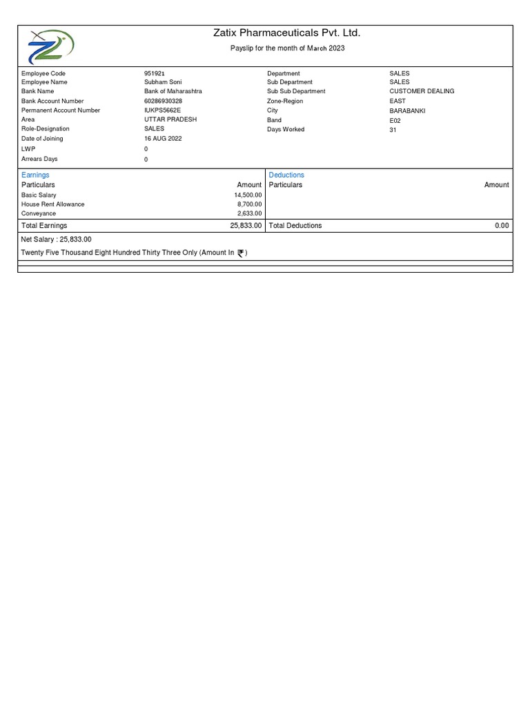 Mar Payslip | PDF
