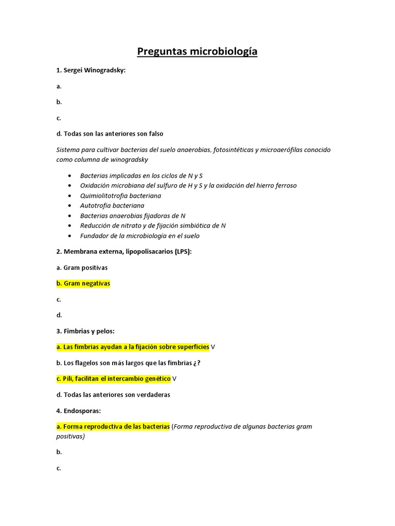 Preguntas Micro | PDF