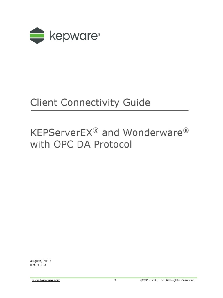 Kepserverex Wonderware With Opc Da Protocol | PDF