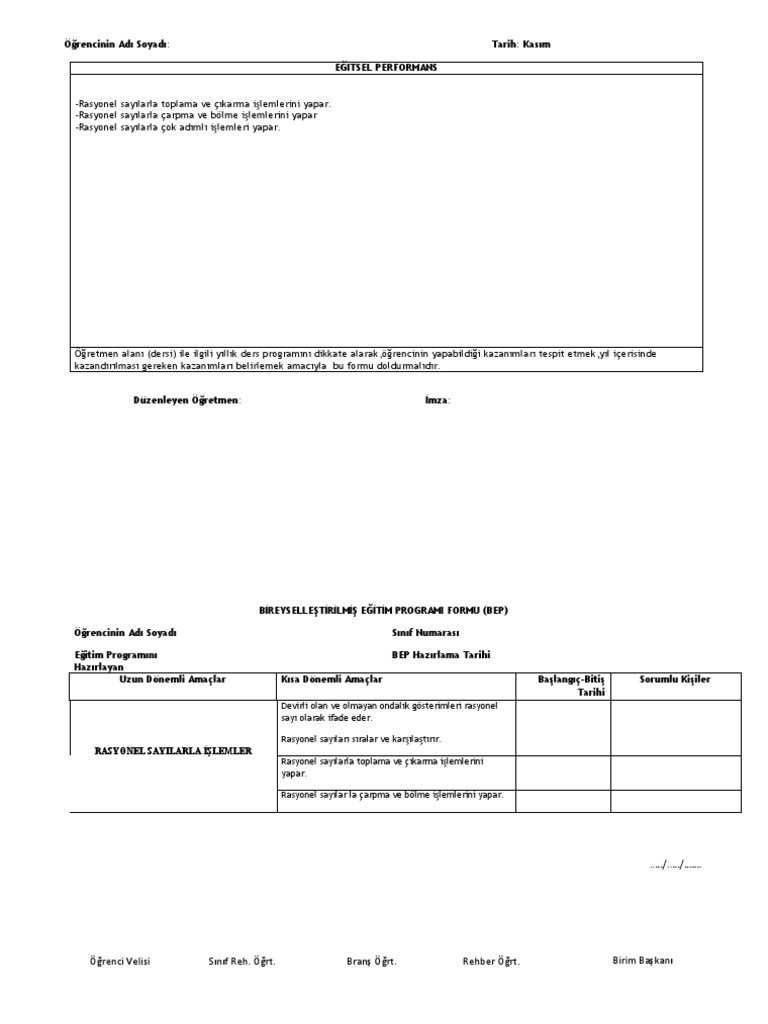 MATEMATİK KASIM BEP | PDF