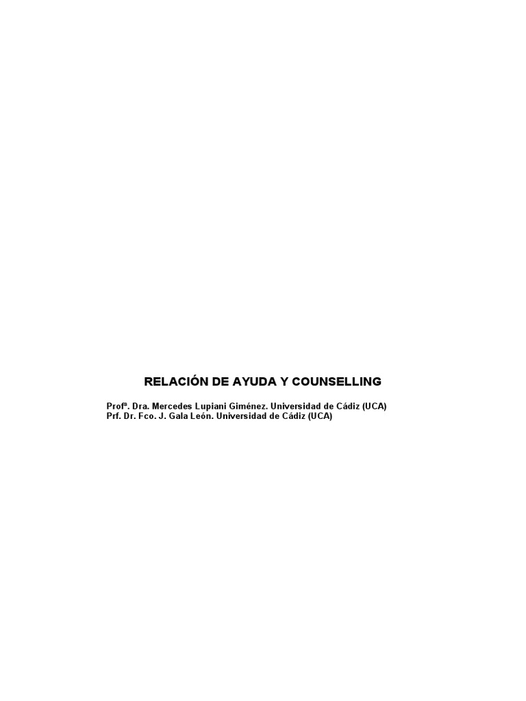 Relación de Ayuda Y Counselling | PDF | Vida | Enfermería