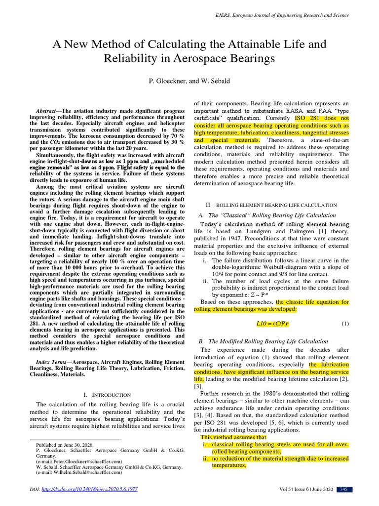 A Practical Method For Calculating The Attainable Life in Aerospace ...