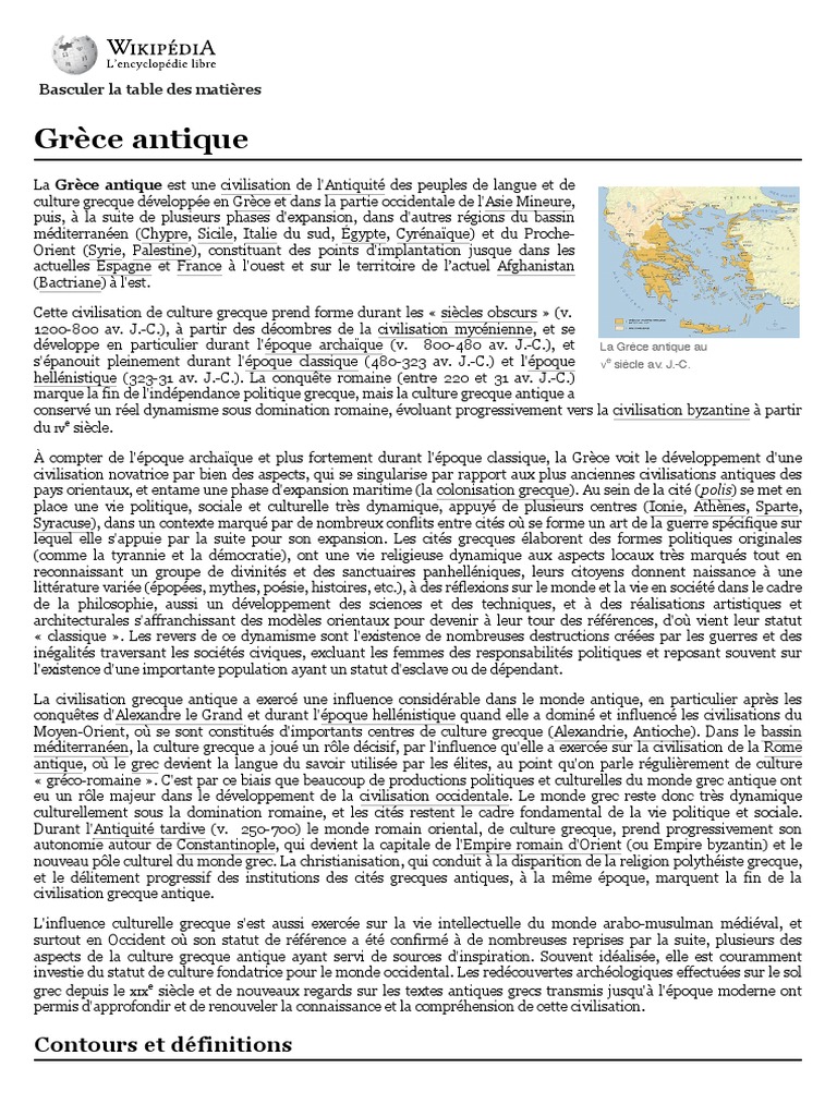 La civilisation de la Grèce antique | PDF | Grèce ancienne | Histoire ...