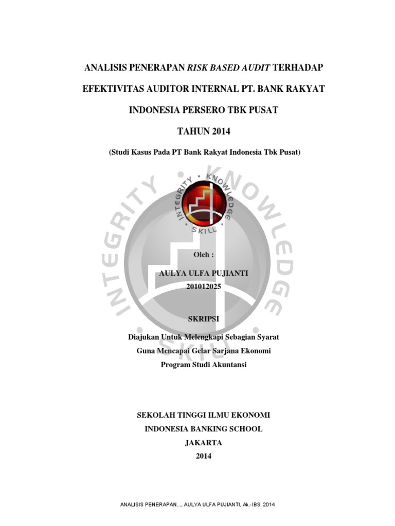 Skripsi Risk Based Audit Contoh 1 | PDF