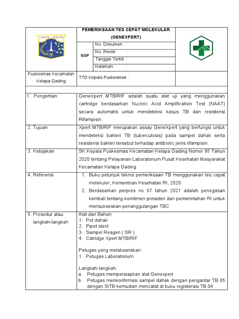 Sop Pemeriksaan Laboratorium TCM | PDF