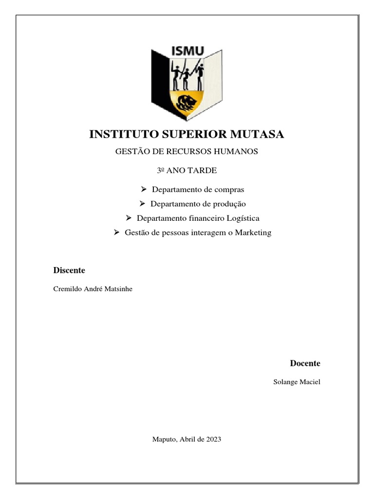 Instituto Superior Mutasa | PDF