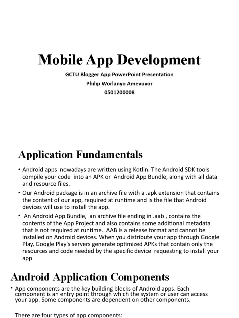 GCTU Blogger App Development Guide | PDF | Mobile App | Android (Operating System)