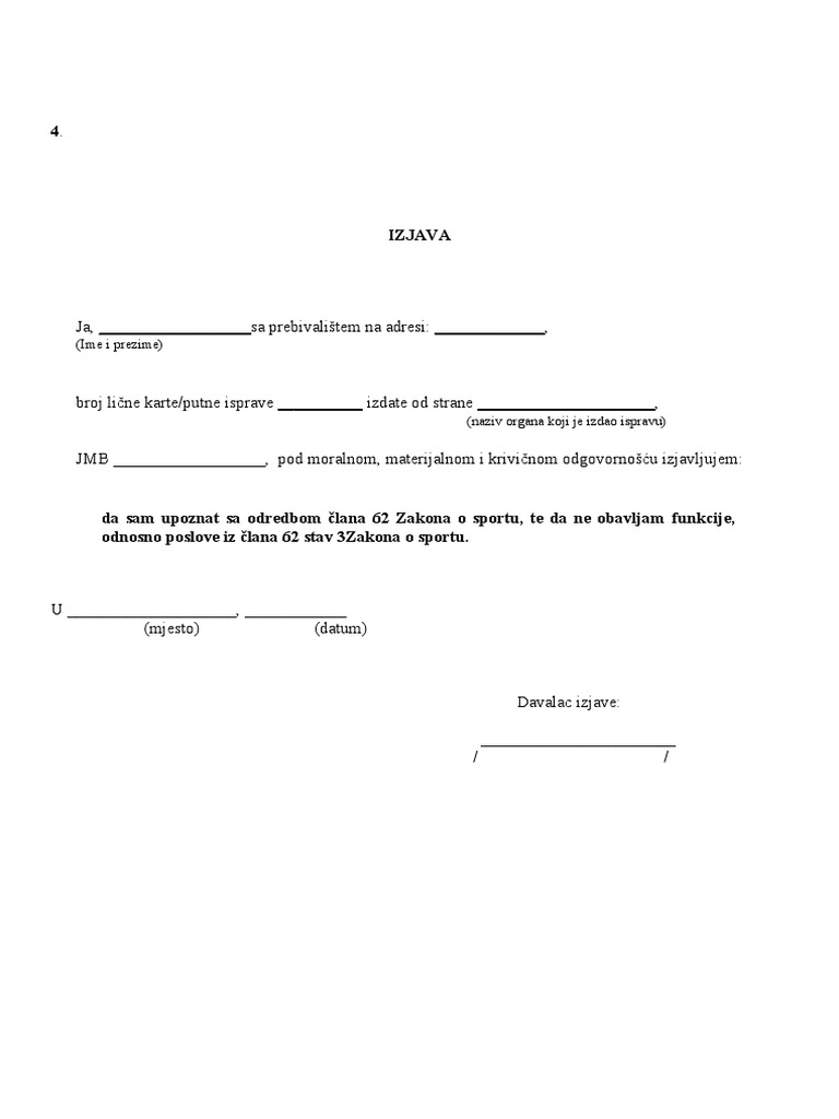 Izjava 4 | PDF