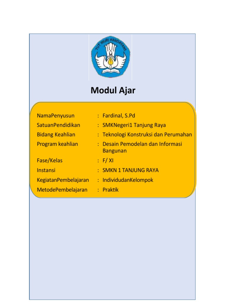 Modul Ajar DPIB Teknologi BIM - Fase F | PDF Modul Ajar DPIB Teknologi BIM - Fase F | PDF