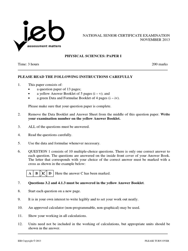 Physical Sciences 2013 P1 Question Paper | PDF | Collision | Doppler Effect