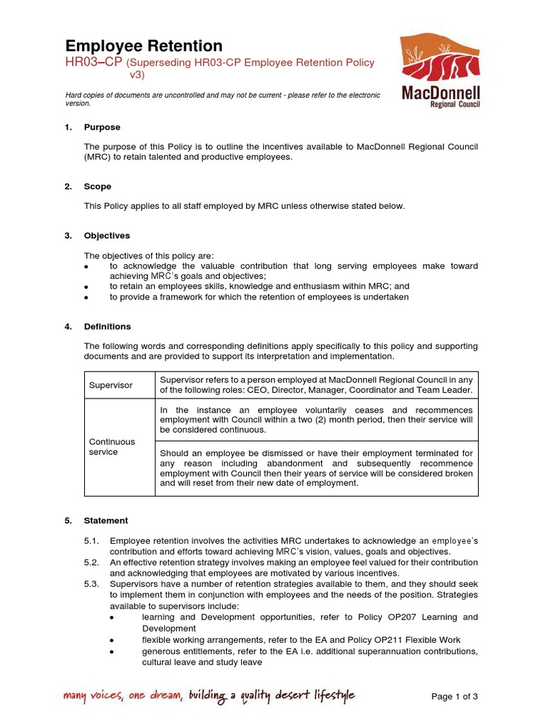 HR03-CP-Employee-Retention-Policy | PDF