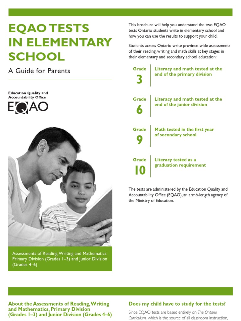 Eqao Tests in Elementary School: A Guide For Parents | PDF ...