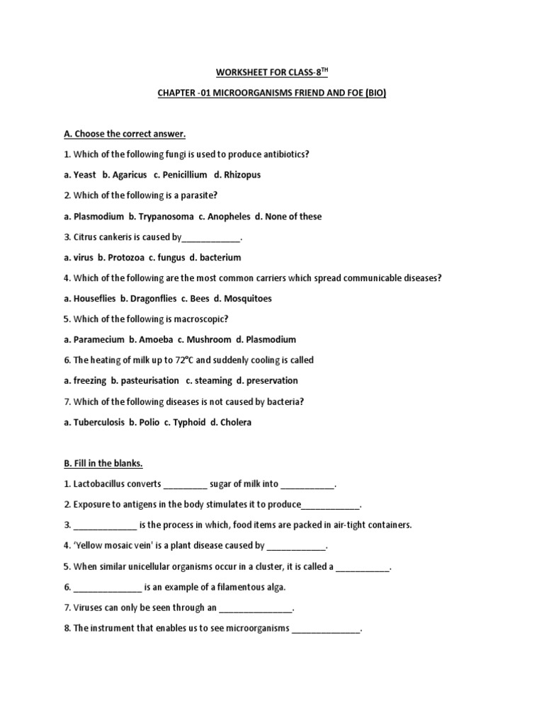 Class 8th ch-1 Worksheet | PDF