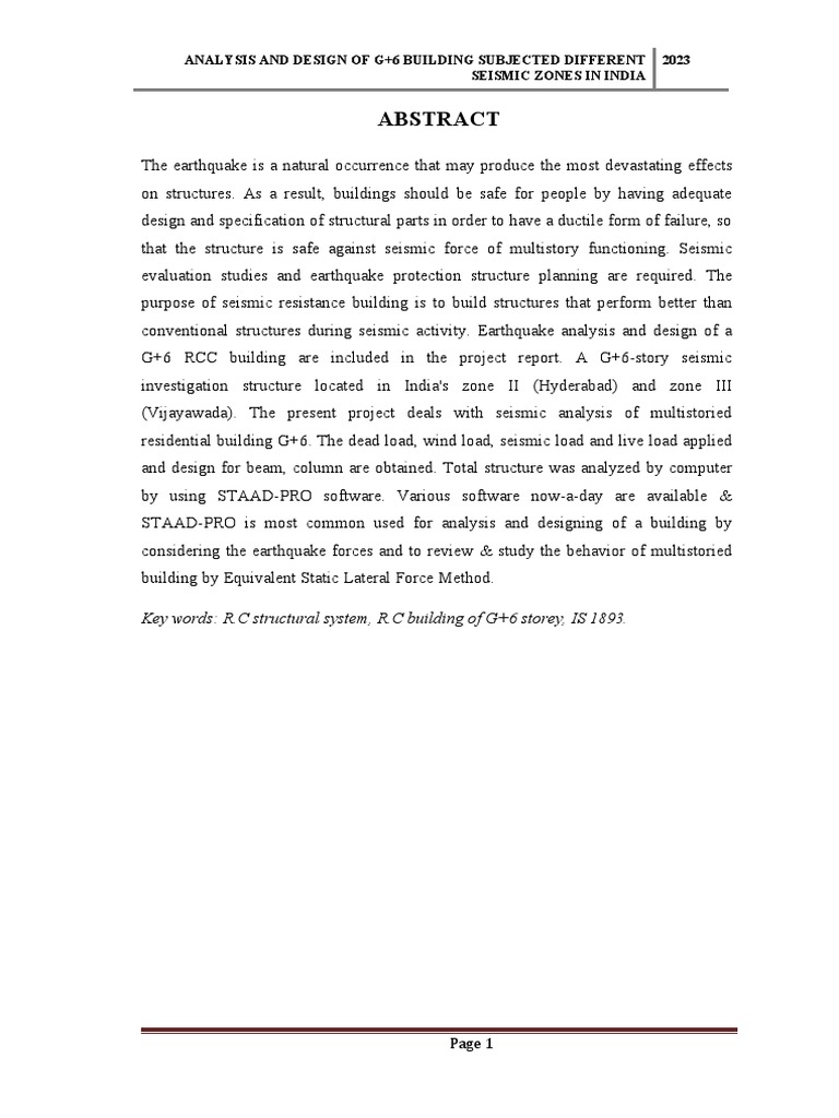 Analysis and Design of G+6 Building Subjected Different Seismic Zones ...