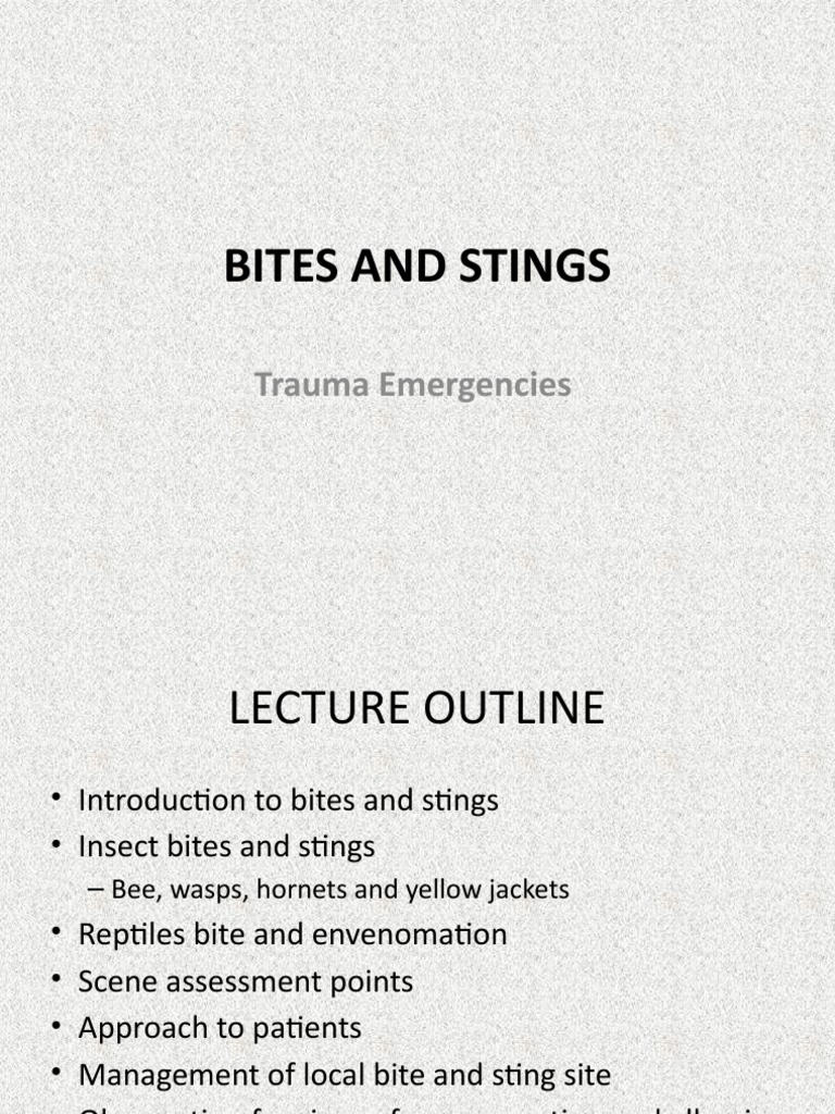 Lecture 1 Bites and Stings | PDF