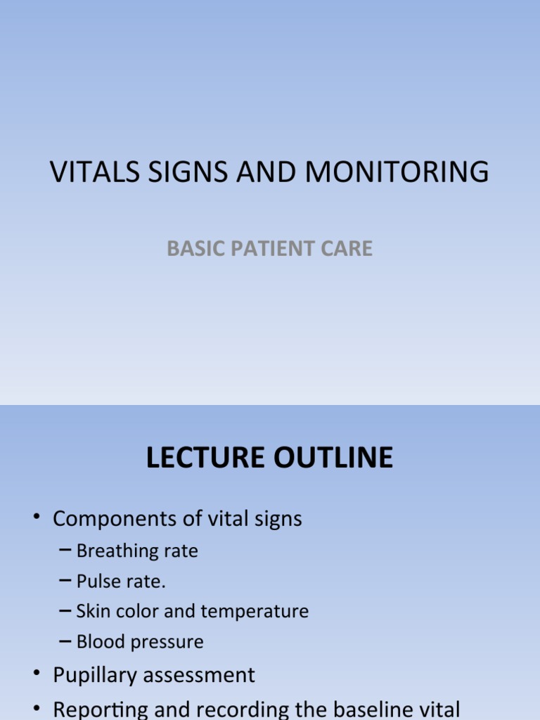Lecture 1 Vitals Signs and Monitoring | Download Free PDF | Breathing ...