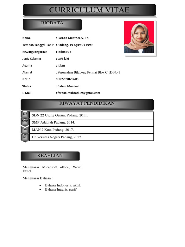 CV Farhan | PDF