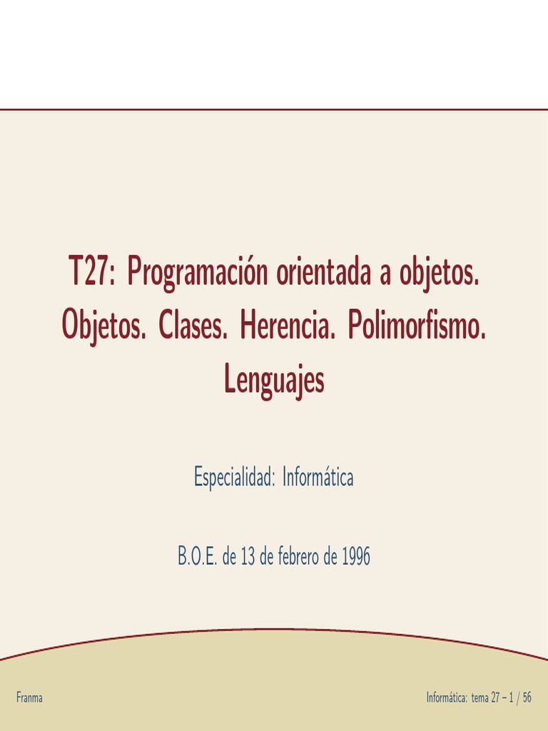 Introducción a la POO en Informática | PDF | Herencia (Programación ...