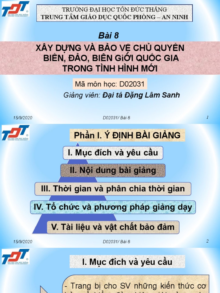 BAI 8 - Xay Dung Va Bao Ve Chu Quyen Biển, Đảo, Bien Gioi Quoc Gia Trong Tình Hình Mới | PDF