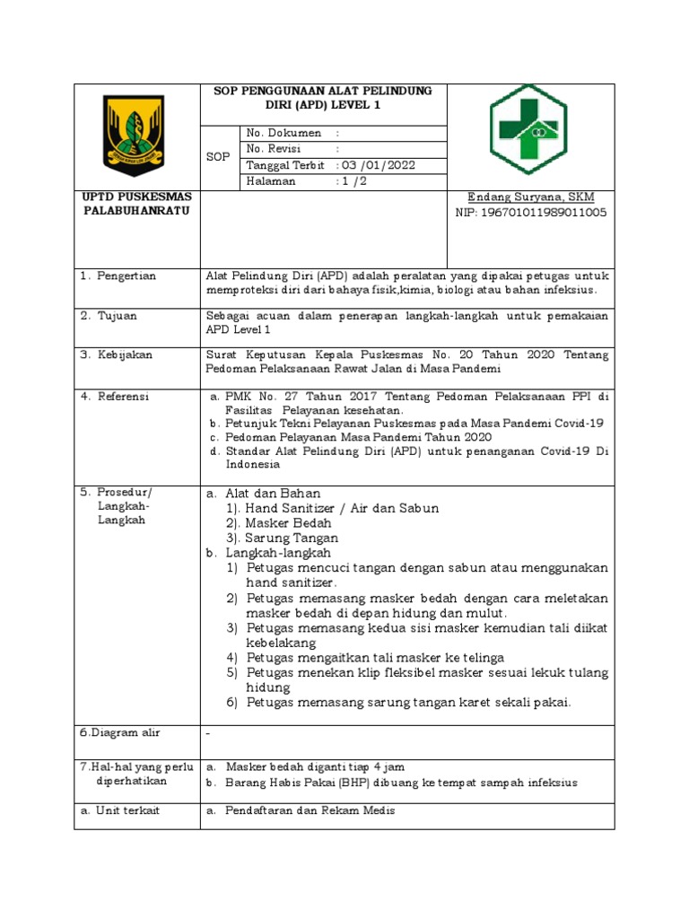 Sop Apd Level 1 | PDF