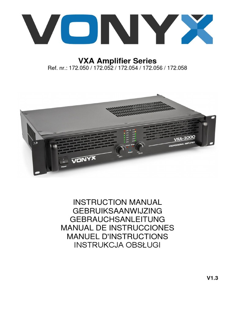 172.050 - 172.052 - 172.054 - 172.056 - 172.058 VXA Series - Manual - V1.3 | PDF | Amplifier ...