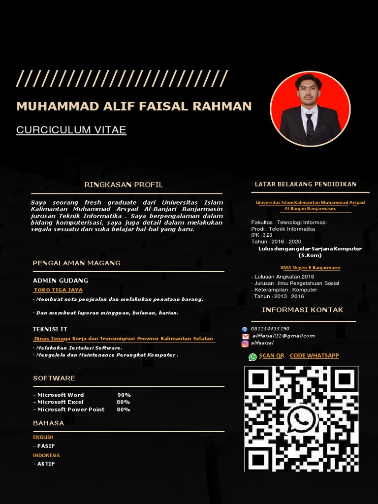 CV Muhammad Alif Faisal Rahman | PDF