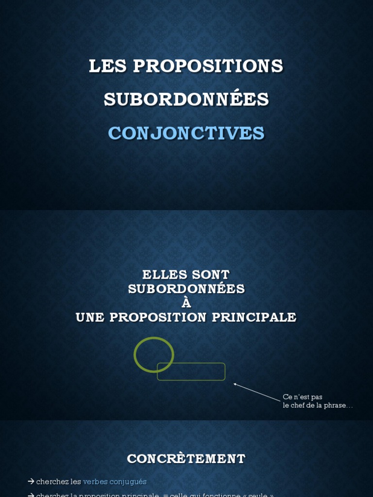 Les Subordonnées Conjonctives | PDF