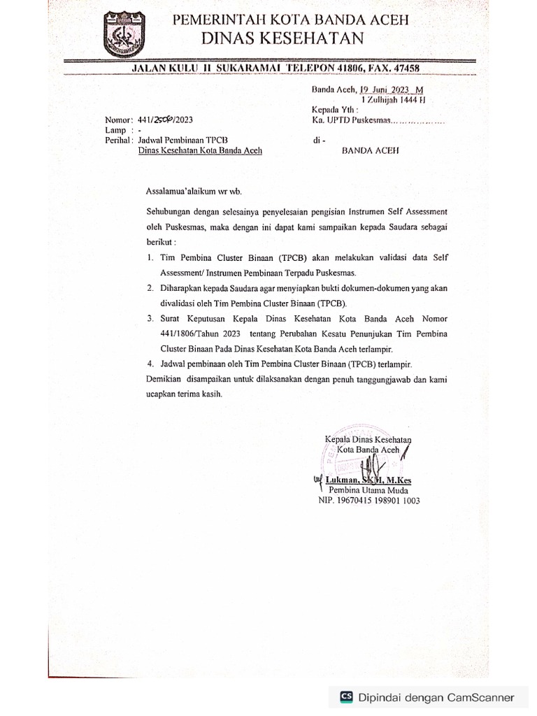 Jadwal Pembinaan TPCB | PDF